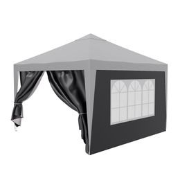 24MOVE&reg; Pavillon Seitenteile 2er Set 2x3m mit Fenster & Reissverschluss, wasserdicht, grau - f&uuml;r Partyzelt, Festzelt, Festivals