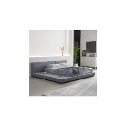 Home Deluxe Bett mit Ablage GALAXIS 140x200 cm Grau mit Matratze H3/H4