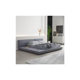 Home Deluxe Bett mit Ablage GALAXIS 180x200 cm Grau ohne Matratze - versch. Ausf&uuml;hrungen