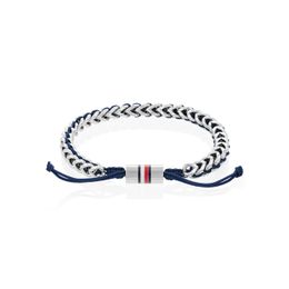 Armband Tommy Hilfiger "Schmuck Edelstahl Armschmuck Nylonarmband", blau (edelstahlfarben, blau), Armbänder, Herren, Edelstahl-Nylon, Edelstahl, Nylon