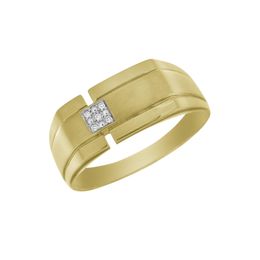 Siegelring Firetti "Schmuck Geschenk Gold 333 Herrenring Fingerring Goldring" Gr. 19, gold (gelbgoldfarben, weißgoldfarben), Fingerringe, Herren, 19, 0,02 ct P2 = erkennbare Einschlüsse, Gelbgold 333-Diamanten, 3,2mm, Gelbgold 333, Diamanten, mit Brillanten