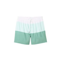 Tom Tailor Herren Basic Badeshorts, grün, Uni, Gr. M