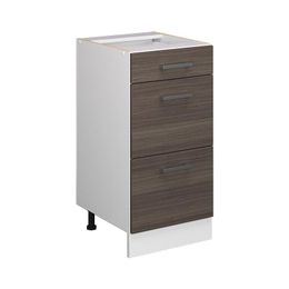 VICCO - Küchenunterschrank R-Line, Grau, 40 cm mit Schubladen, ohne Arbeitsplatte