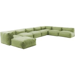 Modulares Ecksofa mit 5 Sesseln, 2 Ecken und 1 Kaktus-Hocker - Mixi