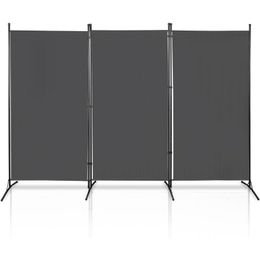 HENGDA - Paravent Sichtschutzwand Raumteiler Stellwand Raumteiler Trennwand Sichtschutz 260x180cm grau 3 Trennwände flexibel verstellbar