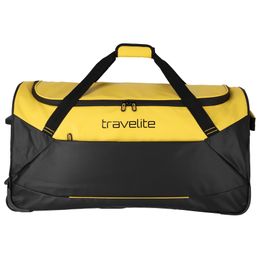 Reisetasche Travelite "BASICS mit Rollen", Gr. B/H/T: 71cm x 37cm x 37cm, gelb, Tarpaulin, Taschen, Freizeittasche Sporttasche Wasserabweisend Kantenschutz