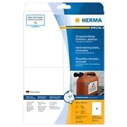 Herma Wetterfeste Etiketten 4576 DIN A4 Weiß Rechteckig 105 x 148 mm 20 Blatt à 4 Etiketten