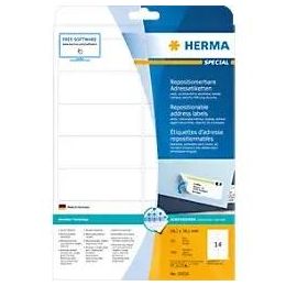 Herma Adressetiketten 10016 Weiß Rechteckig 99,1 x 38,1 mm 25 Blatt à 14 Etiketten