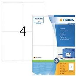 Herma Universaletiketten 4454 Weiß DIN A4 105 x 144 mm 100 Blatt à 4 Etiketten