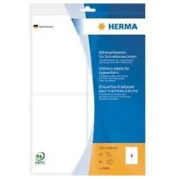 Herma Adressetiketten 4434 DIN A4 Weiß 102 x 148 mm 20 Blatt à 4 Etiketten