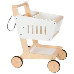 Spiel-Einkaufswagen Small Foot "Einkaufswagen „fresh“", weiß, Kinder-Einkaufswagen, KinderB:30cm H:53cm T:42cm, Holz, Kunststoff, B:30cm H:53cm T:42cm