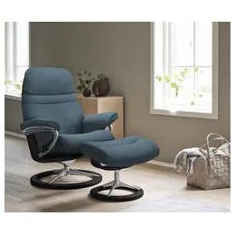 Relaxsessel stressless "Sunrise", blau (petrol q2 faron), B:79cm H:103cm T:73cm, Leder BATICK: BATICK ist ein leicht korrigiertes, durchgefärbtes und genarbtes Möbelleder, bei dem die meisten Unebenheiten und Spuren in der Regel entfernt wurden., Leder PALOMA: PALOMA ist ein durchgefärbtes Semianilin-Möbelleder mit natürlicher Narbung., ROHLEDER Stoff Q2 FARON: Ein fester zuverlässiger Bouclu00e9 