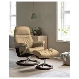 Relaxsessel stressless "Sunrise", beige (sand paloma), B:79cm H:103cm T:73cm, Leder BATICK: BATICK ist ein leicht korrigiertes, durchgefärbtes und genarbtes Möbelleder, bei dem die meisten Unebenheiten und Spuren in der Regel entfernt wurden., Leder PALOMA: PALOMA ist ein durchgefärbtes Semianilin-Möbelleder mit natürlicher Narbung., ROHLEDER Stoff Q2 FARON: Ein fester zuverlässiger Bouclu00e9 mit