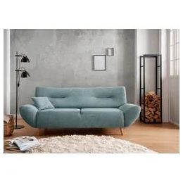 3-Sitzer Inosign "Drago", grün (mint), B:205cm H:81cm T:90cm, 100% Polyester, Sofas, frei im Raum stellbar, inkl. 1 Zierkissen