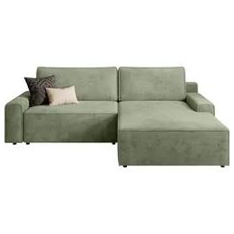 Ecksofa Trendmanufaktur "Challenge, Schlafsofa mit Bettkasten, Couch in L-Form, Breite 245 cm", grün (mayfly), B:246cm H:98cm T:168cm, 88% Polyester / 12% Nylon, Sofas, Recamiere beidseitig montierbar, auch in trendigem Cordstoff