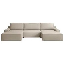 Wohnlandschaft Trendmanufaktur "Challenge, Schlafsofa mit Bettkasten, Couch in U-Form, Breite 333 cm", beige, B:333cm H:98cm T:168cm, 92% Polyester / 8% Nylon, Sofas, XXL Sofa mit Bettkasten & Schlaffunktion, auch in trendigem Cordstoff