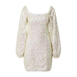 Glamorous Kleid Damen Größe 40 beige / silber Winterkleid