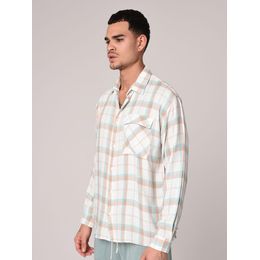 Antioch Hemd Herren Größe XL beige / mint / weiß