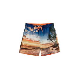 WE Fashion Badeshorts Jungen Gr&ouml;&szlig;e 170/176 blau / braun / gr&uuml;n / orange
