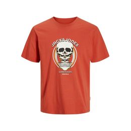 Jack & Jones JACK & JONES T-Shirt 'JORAnatomy Skull' Herren Größe S honig / dunkelorange / schwarz / weiß