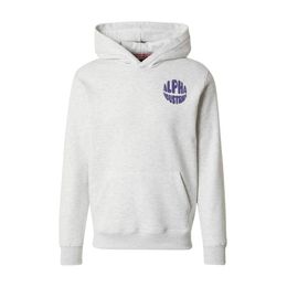 Alpha Industries Sweatshirt Herren Größe S hellgrau / dunkellila