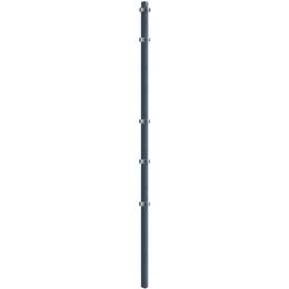 Eckpfosten Arvotec "ESSENTIAL 200", grau (anthrazit), B:4cm H:260cm, Edelstahl, Kunststoff, Zaunpfosten, 4x4x260 cm für Mattenhöhe 200 cm, zum Einbetonieren