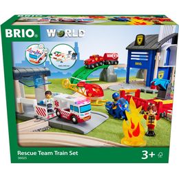 Spielzeugeisenbahn-Erweiterung Brio "Brio WORLD, Polizei und Feuerwehr Set Deluxe", bunt, Spielzeugeisenbahn-Erweiterungen, Kinder, Holz, Kunststoff, mit Licht und Soundfunktion; FSC - schützt Wald - weltweit