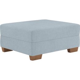 Hocker MR. COUCH "II", blau (novaclean avanti 14 blau grau), B:98cm H:44cm T:82cm, Novaclean Avanti (100% Polyester), Hocker, Polsterhocker Fußhocker, Mit Federkern, wahlweise mit DuraSpring-Taschenfederkern