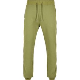 Jogginghose Urban Classics "Urban Classics Herren Organic Basic Sweatpants", Herren, Gr. S, US-Größen, grün (newolive), 100% Baumwolle, unifarben, normal, Hosen