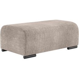 Hockerbank MR. COUCH "Sundance", grau (dolce 4 taupe), B:123cm H:48cm T:73cm, Dolce (100% Polyester), Hocker, Polsterhocker, Mit DuraSpring-Taschenfederkern bis 140 kg belastbar