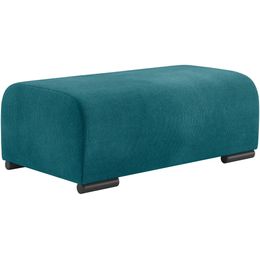 Hockerbank MR. COUCH "Sundance", blau (memphis 13 petrol), B:123cm H:48cm T:73cm, Memphis (Grundgewebe - 100% Polyester; Nutzschicht- 90% Polyester / 10% Polyamide), Hocker, Polsterhocker, Mit DuraSpring-Taschenfederkern bis 140 kg belastbar