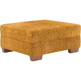 Hocker MR. COUCH "DuraSpring", orange (dolce 9 curry), B:98cm H:44cm T:82cm, Dolce (100% Polyester), Hocker, Polsterhocker, Mit DuraSpring-Taschenfederkern, bis 140 kg belastbar