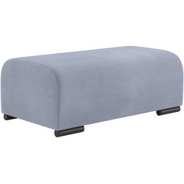 Hockerbank MR. COUCH "Sundance", blau (memphis 1676 blau grau), B:123cm H:48cm T:73cm, Memphis (Grundgewebe - 100% Polyester; Nutzschicht- 90% Polyester / 10% Polyamide), Hocker, Polsterhocker, Mit DuraSpring-Taschenfederkern bis 140 kg belastbar