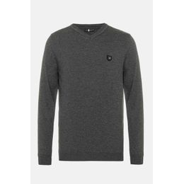 Cipo & Baxx V-Ausschnitt-Pullover CIPO & BAXX "Pullover", Herren, Gr. L, grau (anthrazit), 65% Polyester;35% Viskose, unifarben, casual, regular fit, V-Ausschnitt, Pullover, mit V-Ausschnitt, CP242