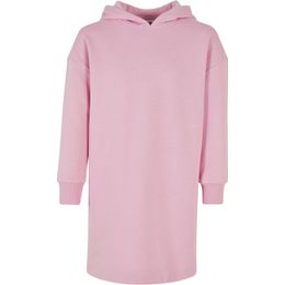 Shirtkleid Urban Classics "Urban Classics Damen Girls Oversized Terry Hoody Dress", Mädchen, Gr. 110/116, Normalgrößen, pink (girlypink), 65% Baumwolle, 35% Polyester, unifarben, klassisch, oversize, ohne Ausschnitt, Langarm, Kleider Sweatkleid Minikleid