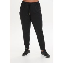 Sweathose Q BY ENDURANCE "Reilily", Damen, Gr. 44, EURO-Größen, schwarz, 65% Viskose, 30% Baumwolle, 5% Elasthan, unifarben, casual, Hosen, mit bequemem Dehnbund