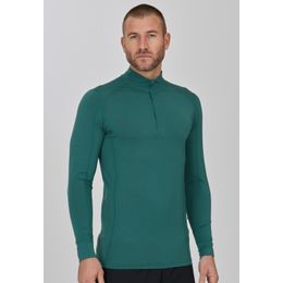 Langarmshirt Endurance "Lead", Herren, Gr. L, grün, 95% Viskose, 5% Elasthan, unifarben, casual, normal, hoch geschlossener Ausschnitt, Langarm, Shirts, mit flachen Nähten