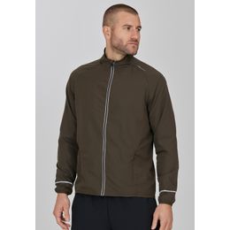 Laufjacke Endurance "Lessend", Herren, Gr. S, braun, 100% Polyester, unifarben, sportlich, lang, hoch geschlossener Ausschnitt, Langarm, Jacken, mit reflektierenden Elementen