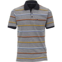 Poloshirt Casamoda "Casamoda Polo-Shirt gestreift", Herren, Gr. 5XL, blau (graues mittelblau), 100% Baumwolle, Shirts