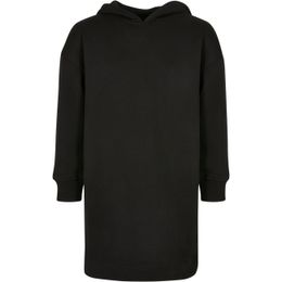 Shirtkleid Urban Classics "Urban Classics Damen Girls Oversized Terry Hoody Dress", Mädchen, Gr. 110/116, Normalgrößen, schwarz, 65% Baumwolle, 35% Polyester, unifarben, klassisch, oversize, ohne Ausschnitt, Langarm, Kleider Sweatkleid Minikleid