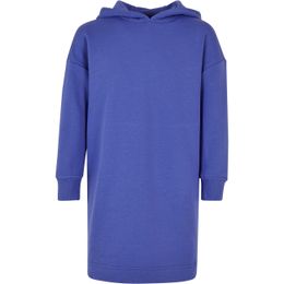 Shirtkleid Urban Classics "Urban Classics Damen Girls Oversized Terry Hoody Dress", Mädchen, Gr. 110/116, Normalgrößen, lila (liladay), 65% Baumwolle, 35% Polyester, unifarben, klassisch, oversize, ohne Ausschnitt, Langarm, Kleider Sweatkleid Minikleid