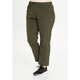 Sweathose Q BY ENDURANCE "CARPO", Damen, Gr. 44, EURO-Größen, grün (dunkelgrün), 88% Polyamid, 12% Elasthan, unifarben, casual, lang, Hosen, mit hochwertigem Funktionsstretch