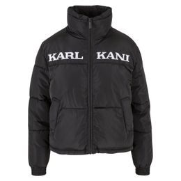 Winterjacke Karl Kani "Karl Kani Damen KW-JK012-001-01 KK Retro Essential Puffer Jacket", Damen, Gr. L, schwarz, 100% Polyester, mehrfarbig, klassisch, oversize, amerikanischer Ausschnitt, Langarm, Jacken