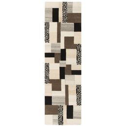 L&auml;ufer, B:70cm H:12mm L:240cm, braun, Wolle, Flur, Teppiche, "Lola, Wolle, handgearbeitet, Patchwork Design", Teppich-L&auml;ufer, handgetuftet, Flur,
