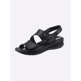 Damen Sandalette, Gr. 38, schwarz, Glattleder, Schuhe