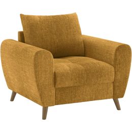 Sessel MR. COUCH, B:96cm H:71cm T:90cm, orange, Dolce (100% Polyester), Wohnzimmer, Sessel, "Blackburn II", Passend zu der Garnitur, mit