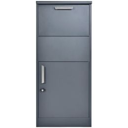 Briefkasten WESTMANN, B:50mm H:114mm T:39mm, grau, Metall, Stahl, Briefk&auml;sten, "Stahl-Paketbox Pepe", Anthrazit, 50x39x114 cm