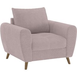 Sessel MR. COUCH, B:96cm H:71cm T:90cm, rosa, Stripes (92% Polyester / 8% Nylon), Wohnzimmer, Sessel, "Blackburn II", Passend zu der Garnitur, mit