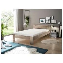 Futonbett Schlafkontor "Cannes", braun (eiche san remo hell), B:125cm H:71cm L:204cm, Betten