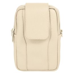 Samantha Look Damen Umhängetasche, beige, Leder, unifarben, Taschen, echt Leder, Made in Italy